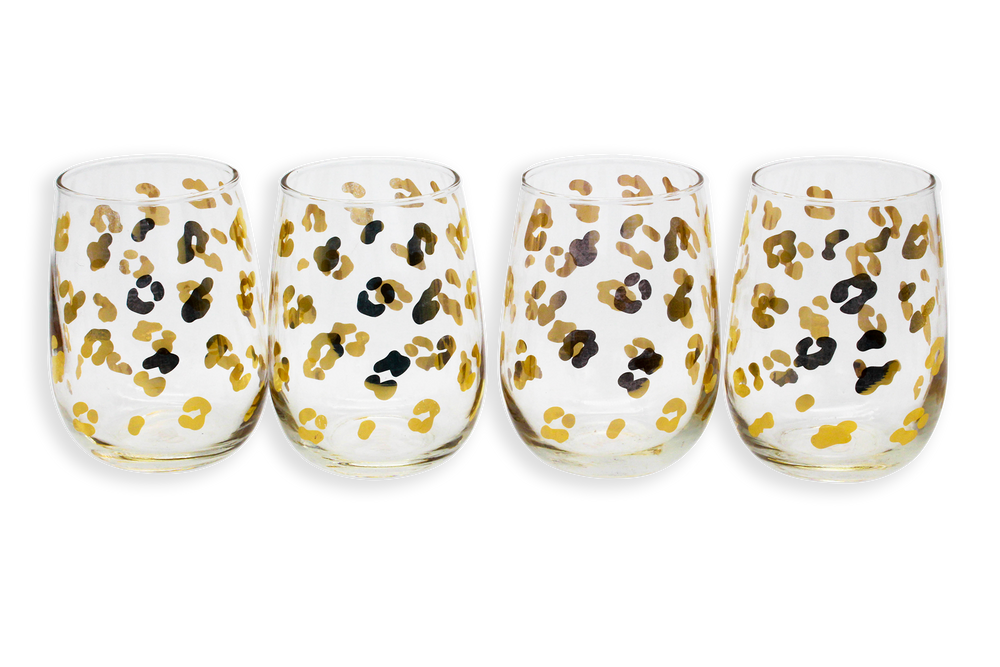 STEMLESS GLASS SET | LEOPARD